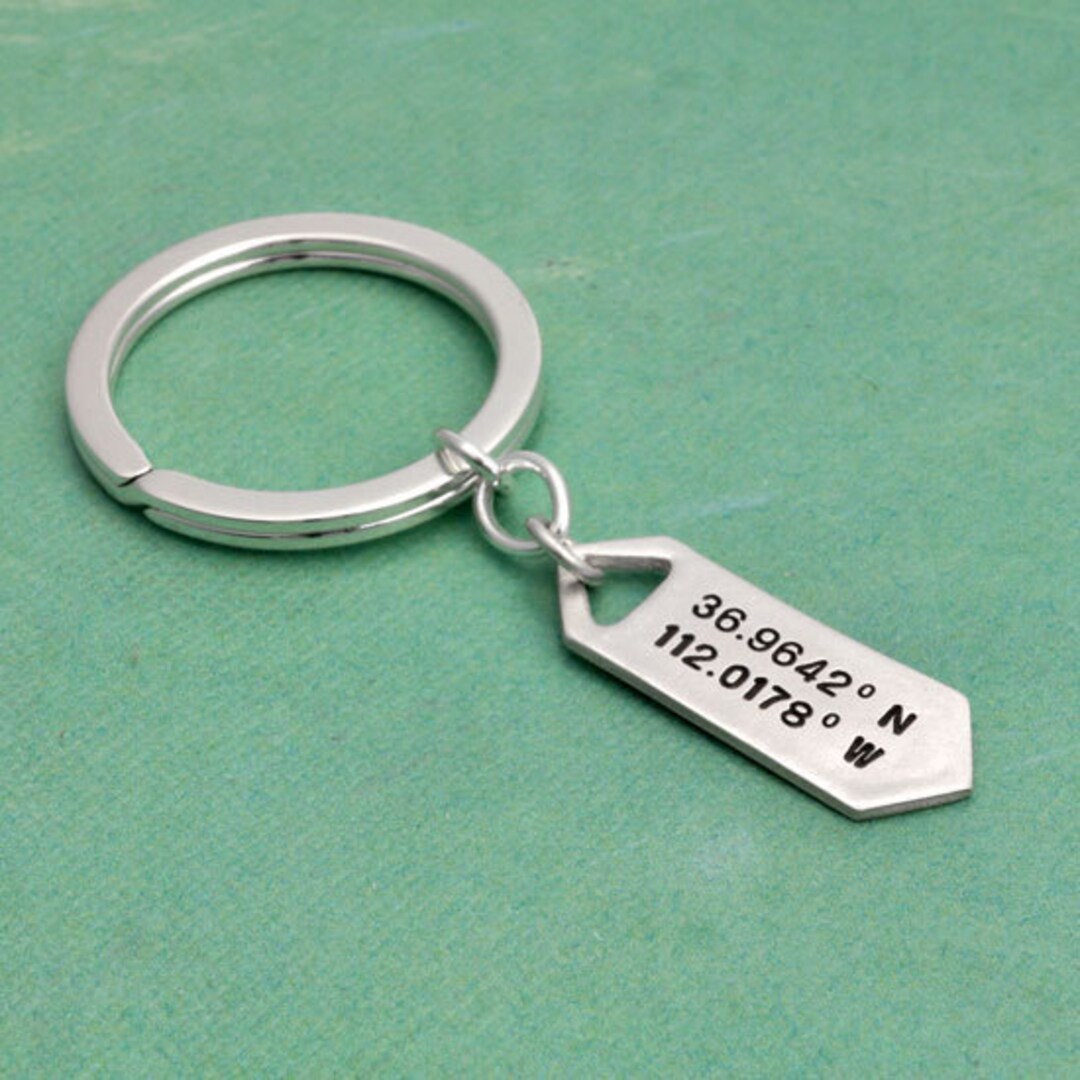 Coordinates Key Chain - Etsy