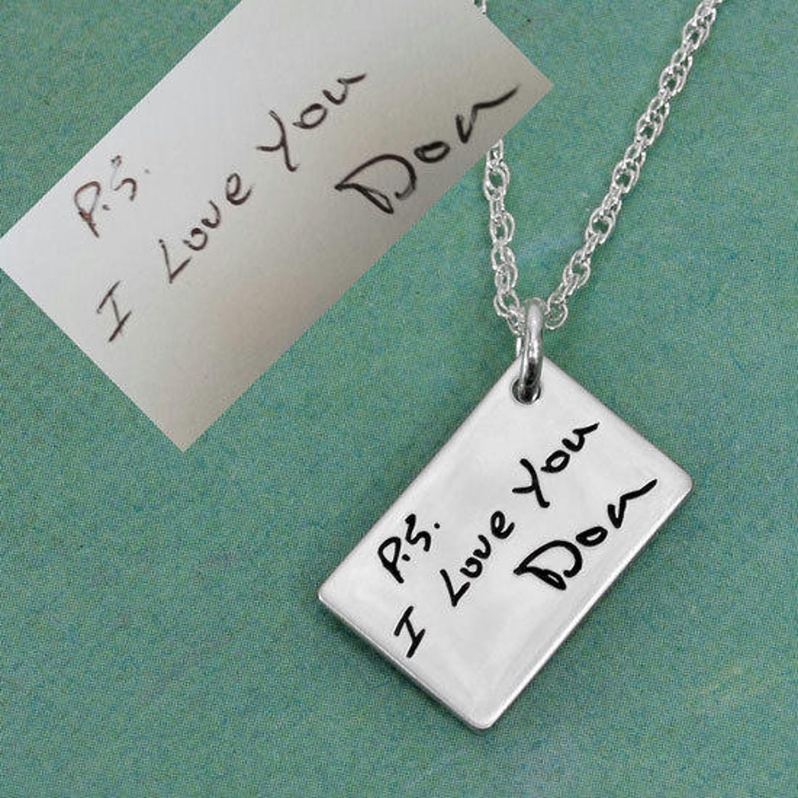 Handwriting Love Note Necklace Love Note Jewelry | Etsy