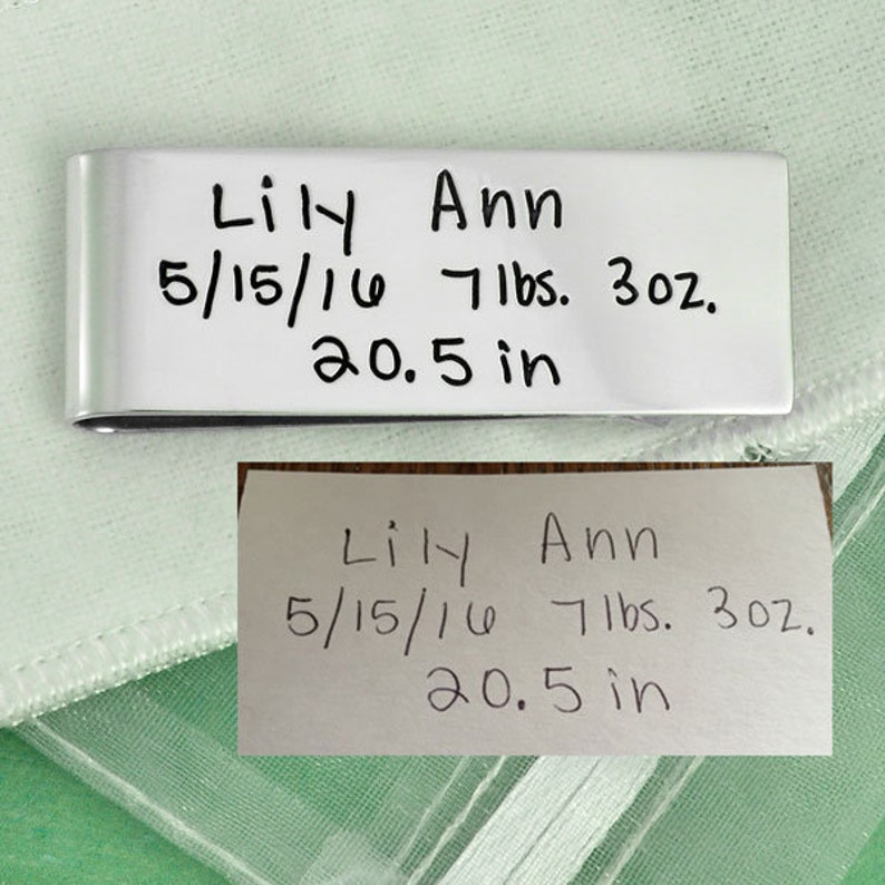 Handwriting/artwork Money Clip - Memorial Gift - Handwriting Jewelry ...