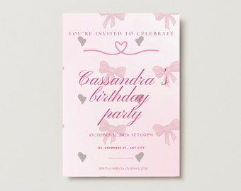 Editable Birthday Party Invitation, Text Invitation, Birthday Party ...