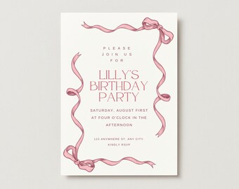 Editable Birthday Party Invitation, Text Invitation, Birthday Party ...