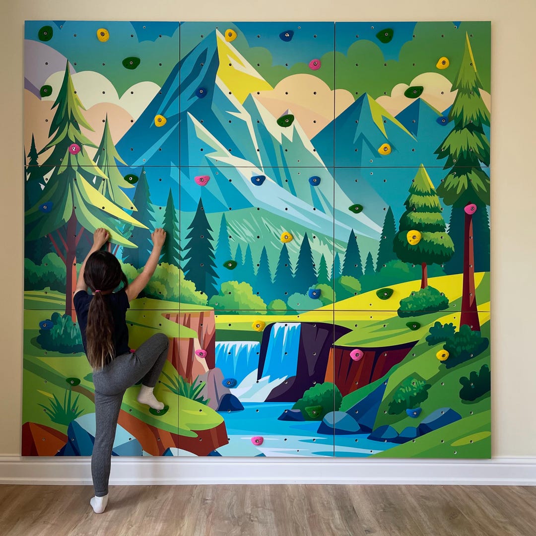 Kids Indoor Climbing Wall Kit for Kids Playroom Rock Wall Set for Kids ...