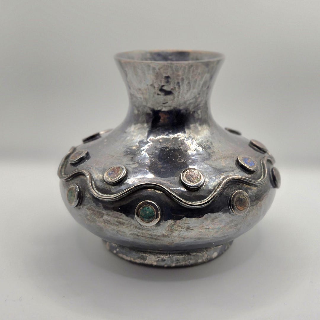Los Castillo - Mexico Hammered Silver-plated & Semi Precious Stones ...