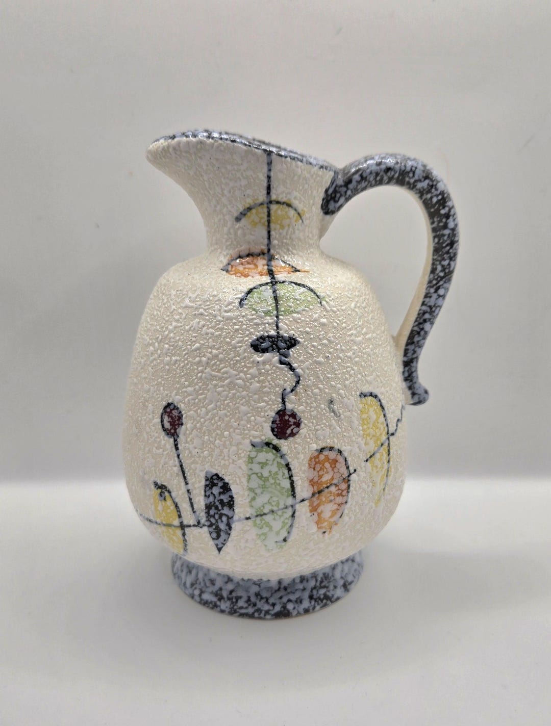 MCM Lava Popcorn Glaze Small Jug Japan 1950s -1960s Modern Handpainted ...