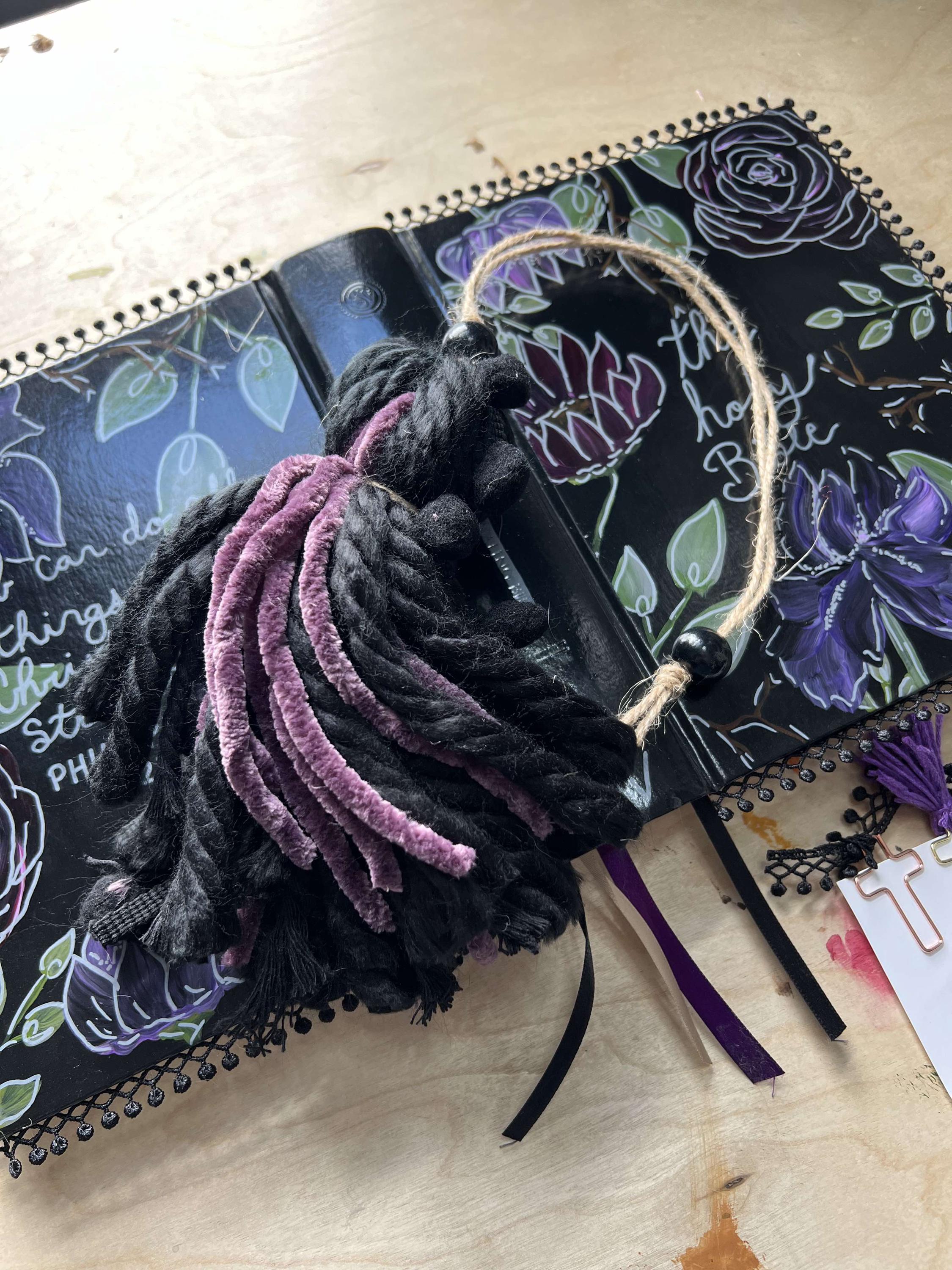 Gothic Flower Hand Painted Bible, Personal Bible, Bible Keepsake ...