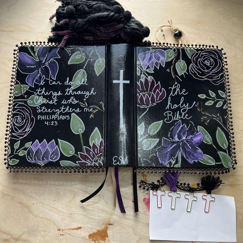 Hand Painted Bible - Etsy