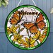Monarch Butterfly Faux Stained Glass Personalized Door Sign, Metal ...