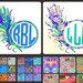 Feather Monogram Decal Peacock Feather Sticker Monogram - Etsy