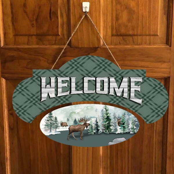 Moose Welcome Sign - Etsy