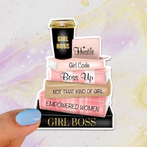 Girl Boss Books Sticker, Female Business Owner Sticker, Sticker for ...