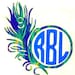 Feather Monogram Decal Peacock Feather Sticker Monogram - Etsy