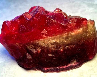 Ruby Red Geode Crystal Gemstone Rock Soap Pomegranate | Etsy