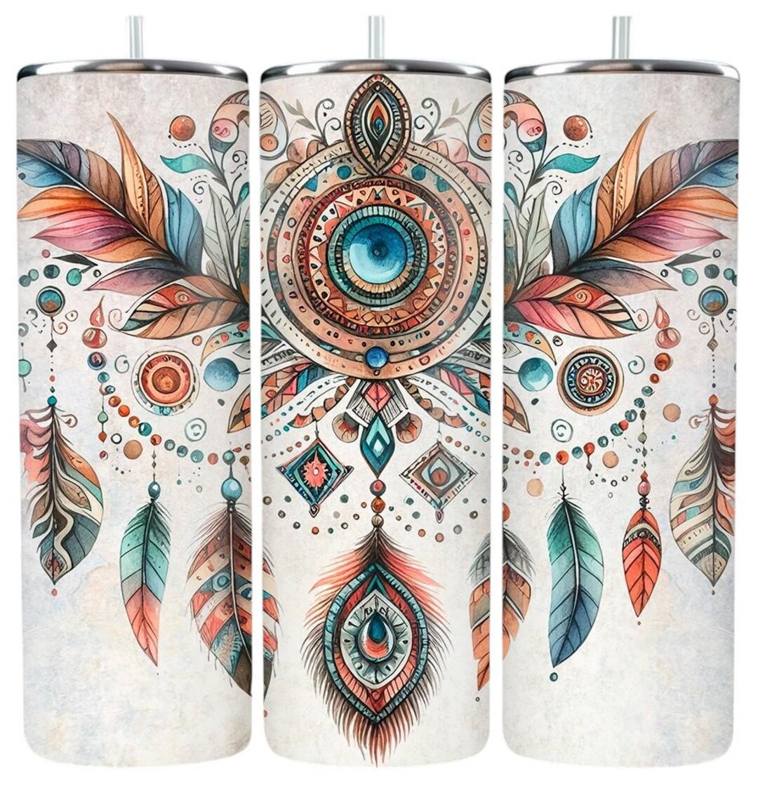 Boho Dream Catcher Feather Tumbler Wrap Sublimation Transfer, Ready to ...