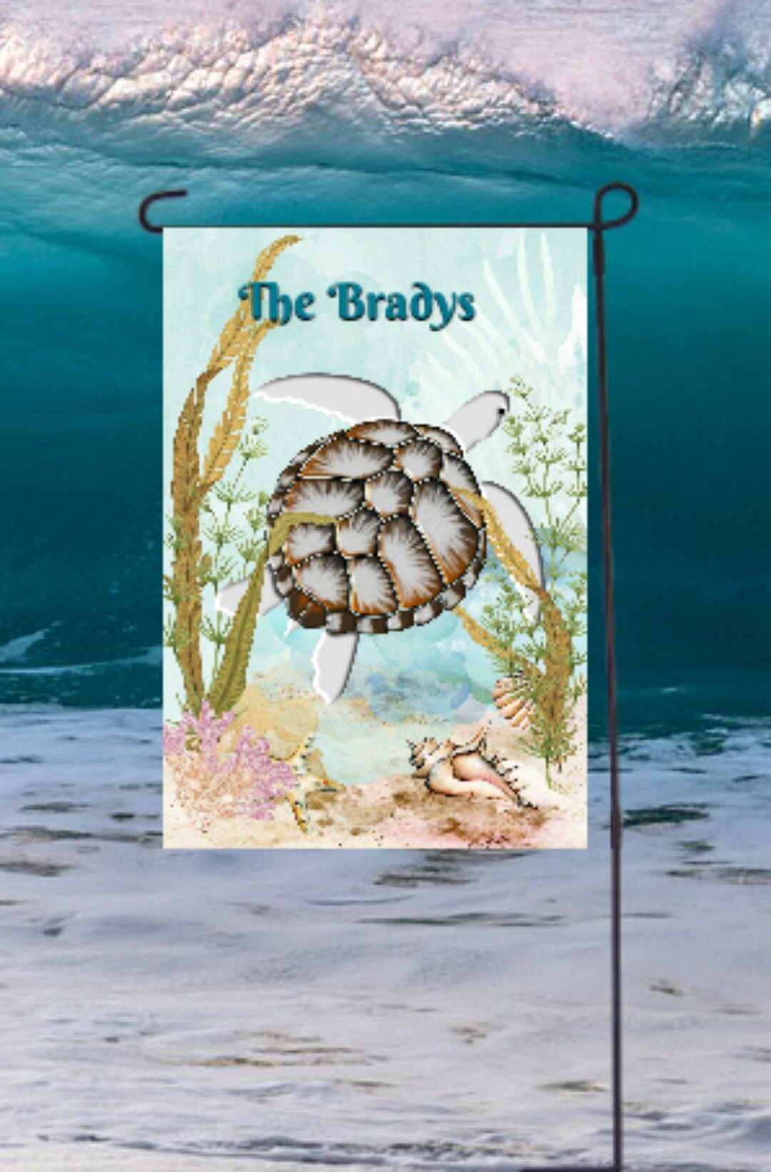 Albino Sea Turtle Garden Flag, Personalized, Garden Flag, Name Garden ...