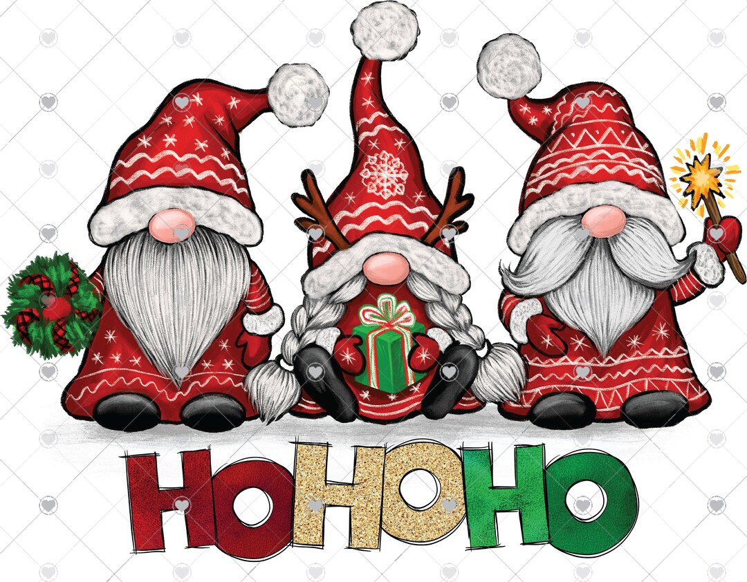 Ho Ho Ho Gnomes Christmas Sublimation Transfer, Ready to Press ...