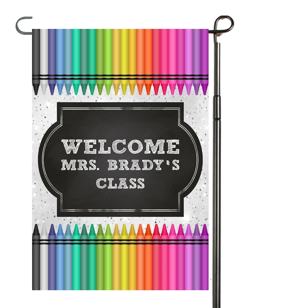 Teacher Crayon Garden Flag, Personalized, Teacher Gift, Name Garden ...