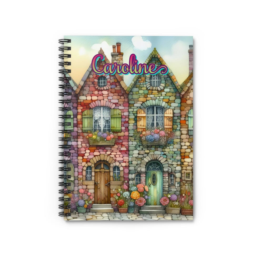 Stone Houses Spiral Notebook Personalized - Row Houses Journal With ...