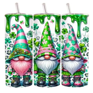 St. Patrick's Day Gnome Tumbler Sublimation Wrap - Ready to Press ...