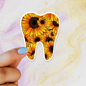Sunflower Tooth Sticker, Tooth Laptop Sticker, Water Bottle Sticker ...