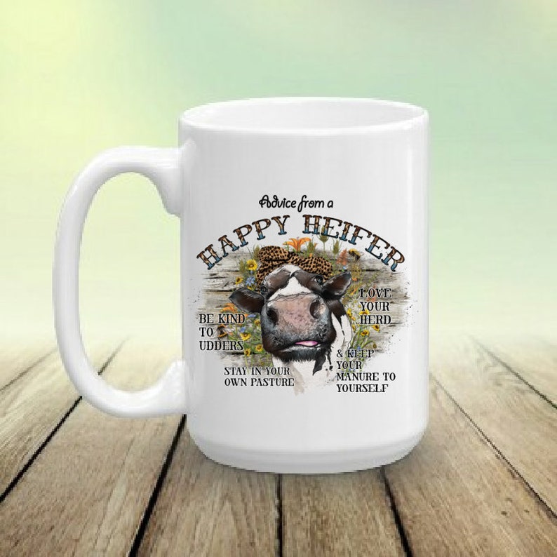 Happy Heifer Sublimation Transfer Printed Ready to Use Cow - Etsy