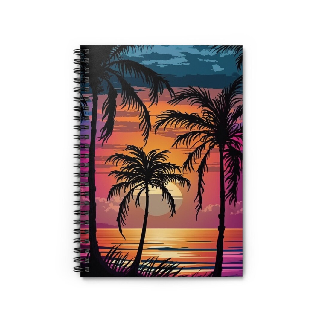 Spiral Notebook Beach Sunset Beach Paper Gift for Mom, Teacher Gift ...