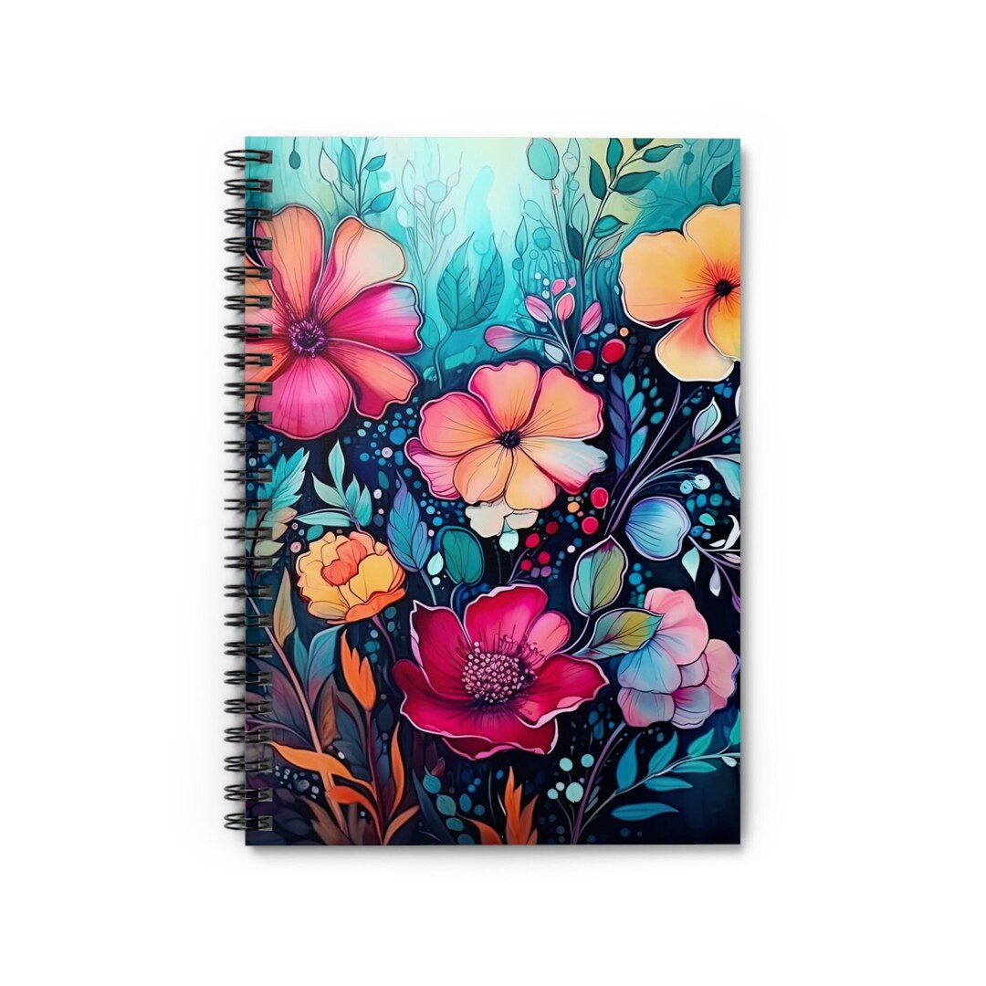 Summer Flowers Spiral Notebook Floral Journal Colorful Flowers Notebook ...