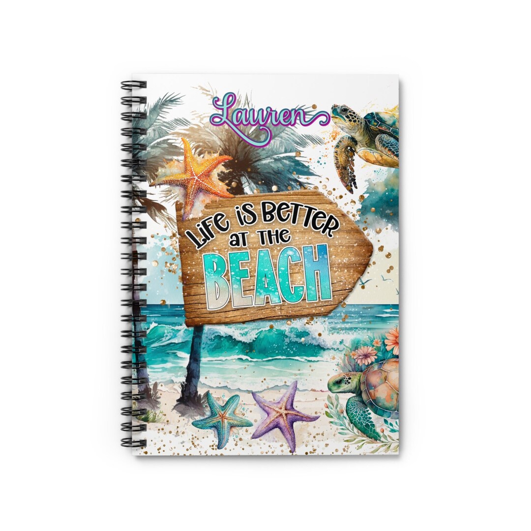 Beach Spiral Notebook Ruled Lines Journal Notebook Stationary Gift ...