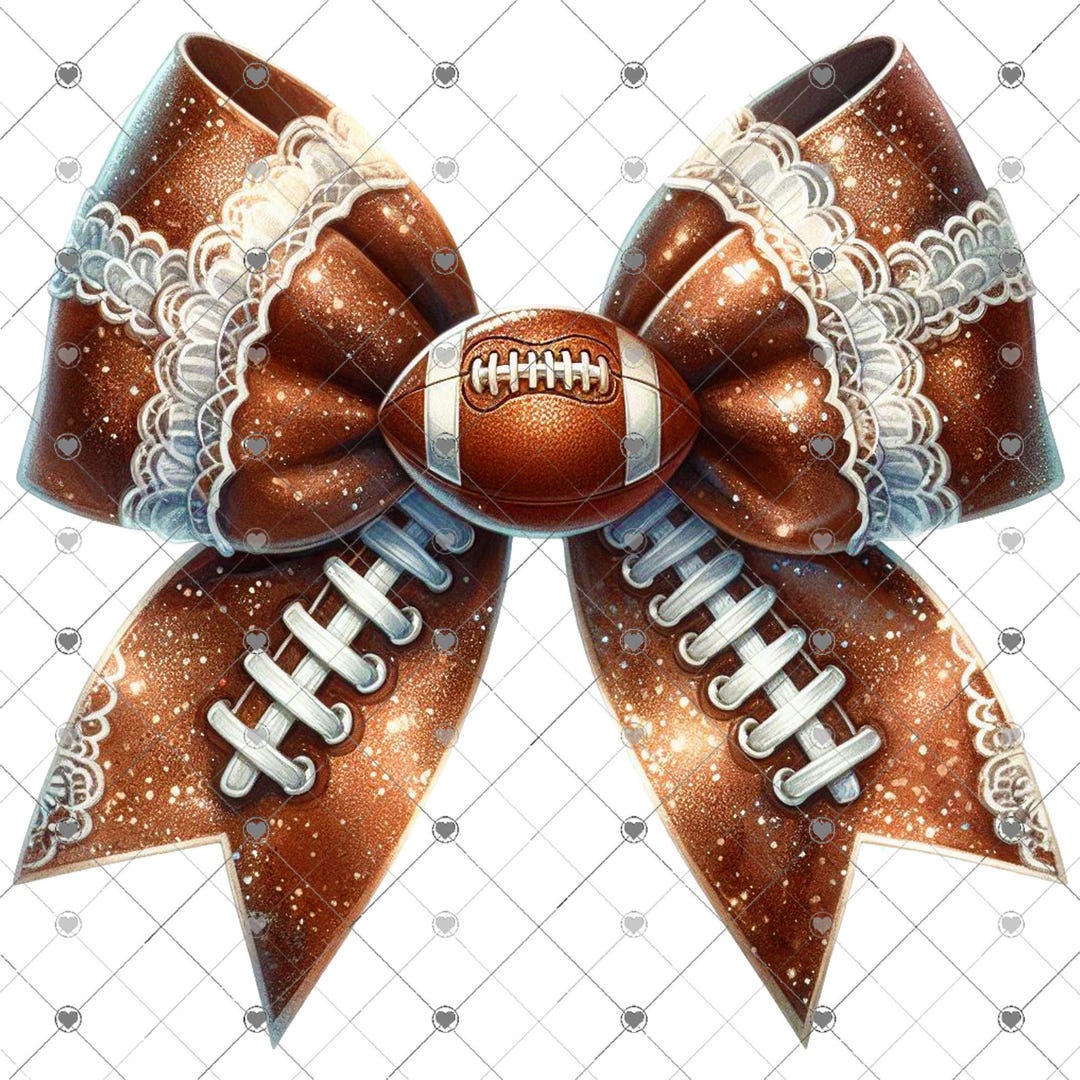 Football Bow Sublimation Transfer, Printed, Ready to Use, Footballs ...