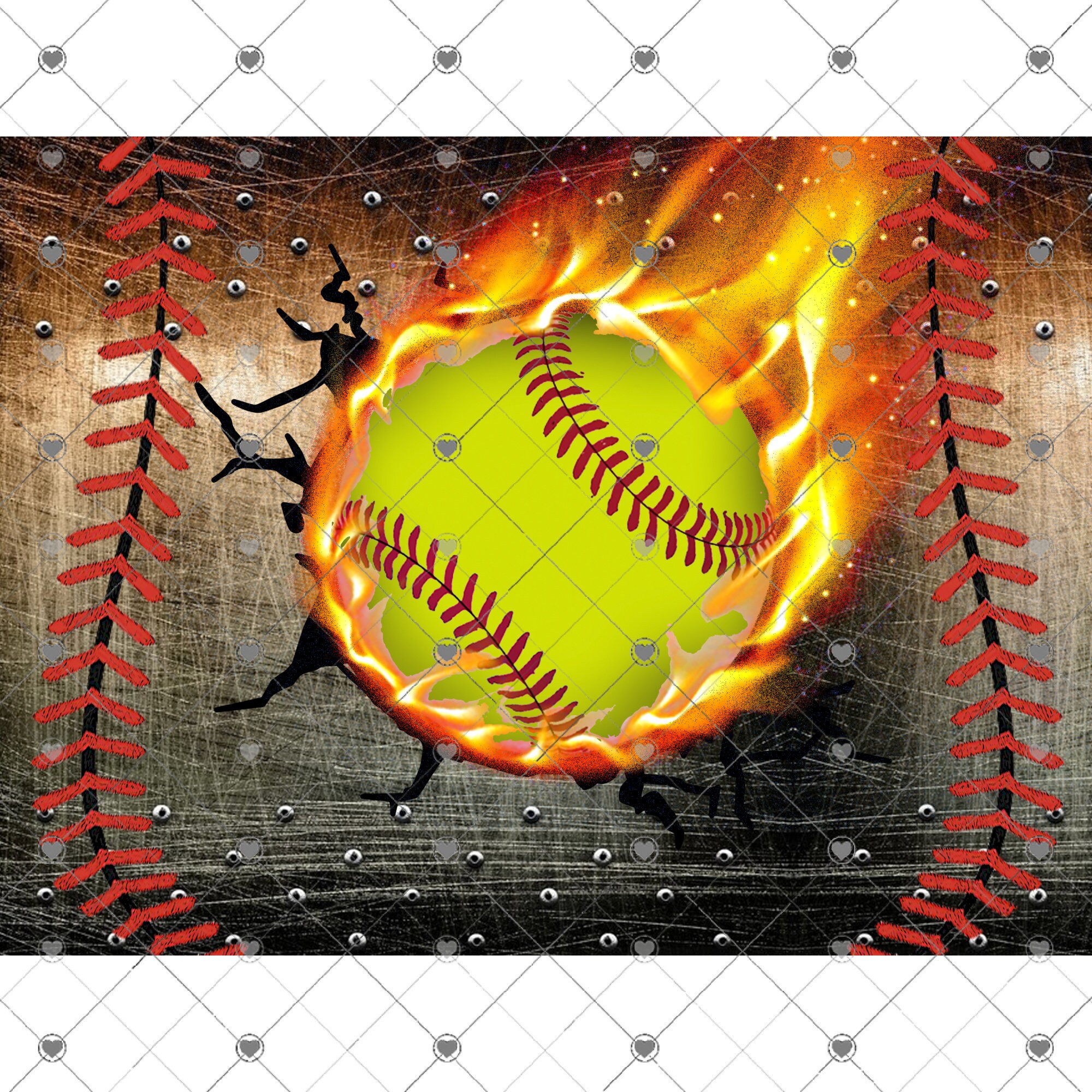 Softball Tumbler Wrap Sublimation Transfer - Ready to Press - 20 Oz ...