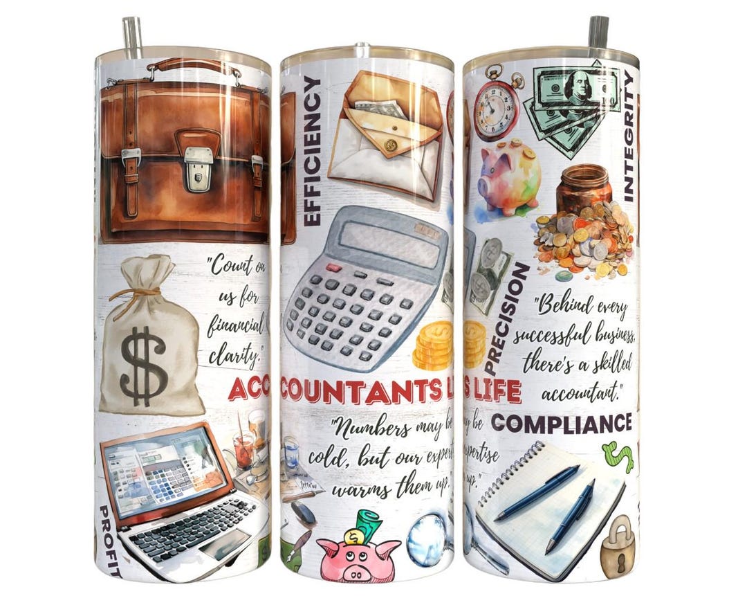 Accountant Tumbler Wrap Sublimation Transfer - Ready to Press - 20 Oz ...