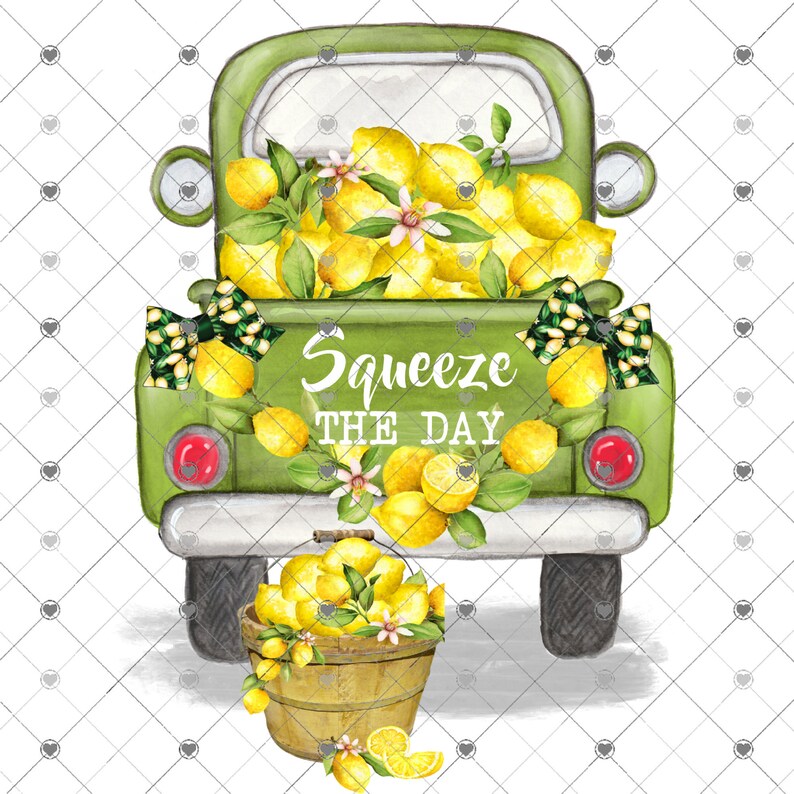 Vintage Truck Lemon Sublimation Transfer Squeeze the Day - Etsy