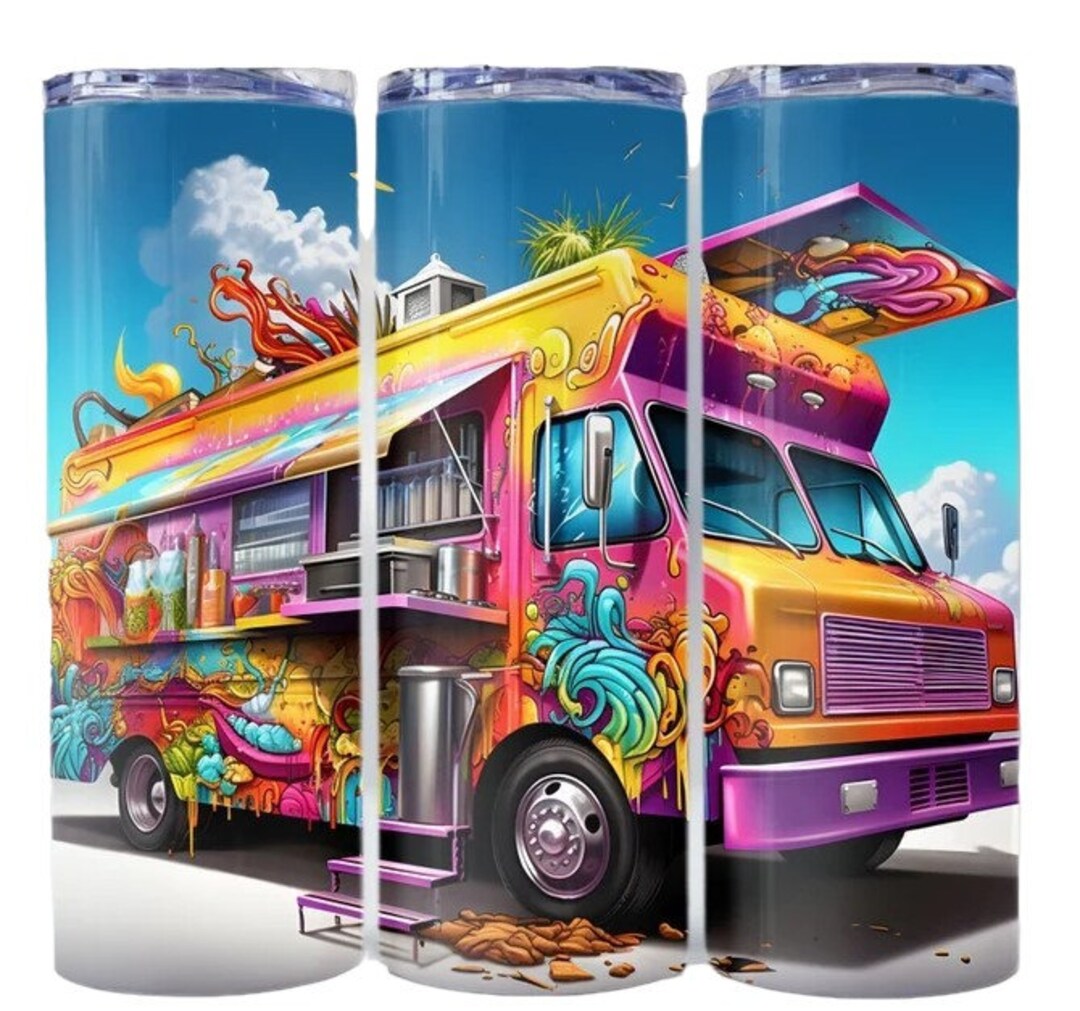 Food Truck Tumbler Sublimation Wrap, Food Truck Tumbler Transfer ...