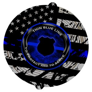 Thin Blue Line Police Metal Wind Spinner Personalized, Yard Decoration ...