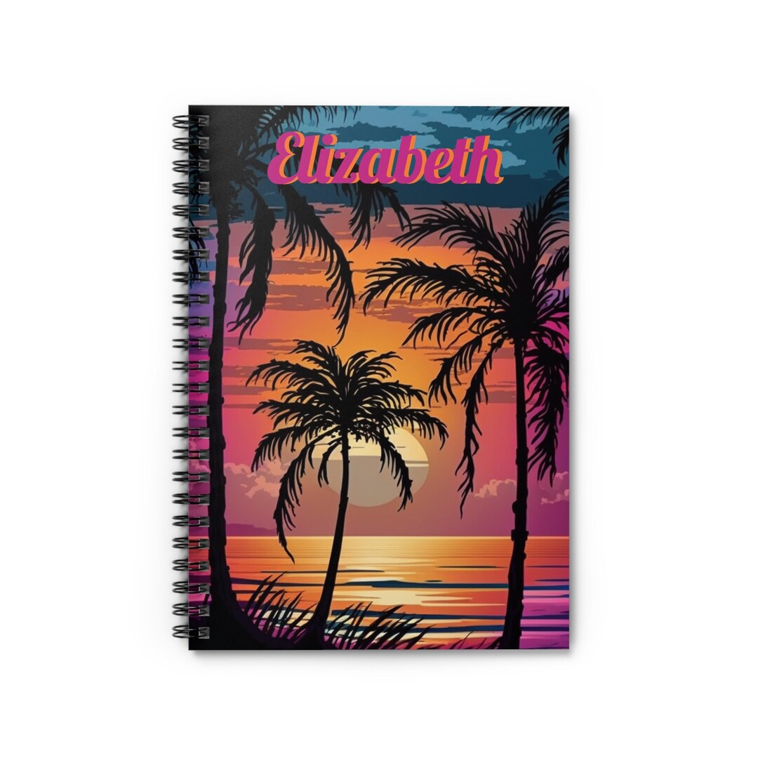 Personalized Spiral Notebook Beach Sunset - Beach Lover - Gift for Mom ...