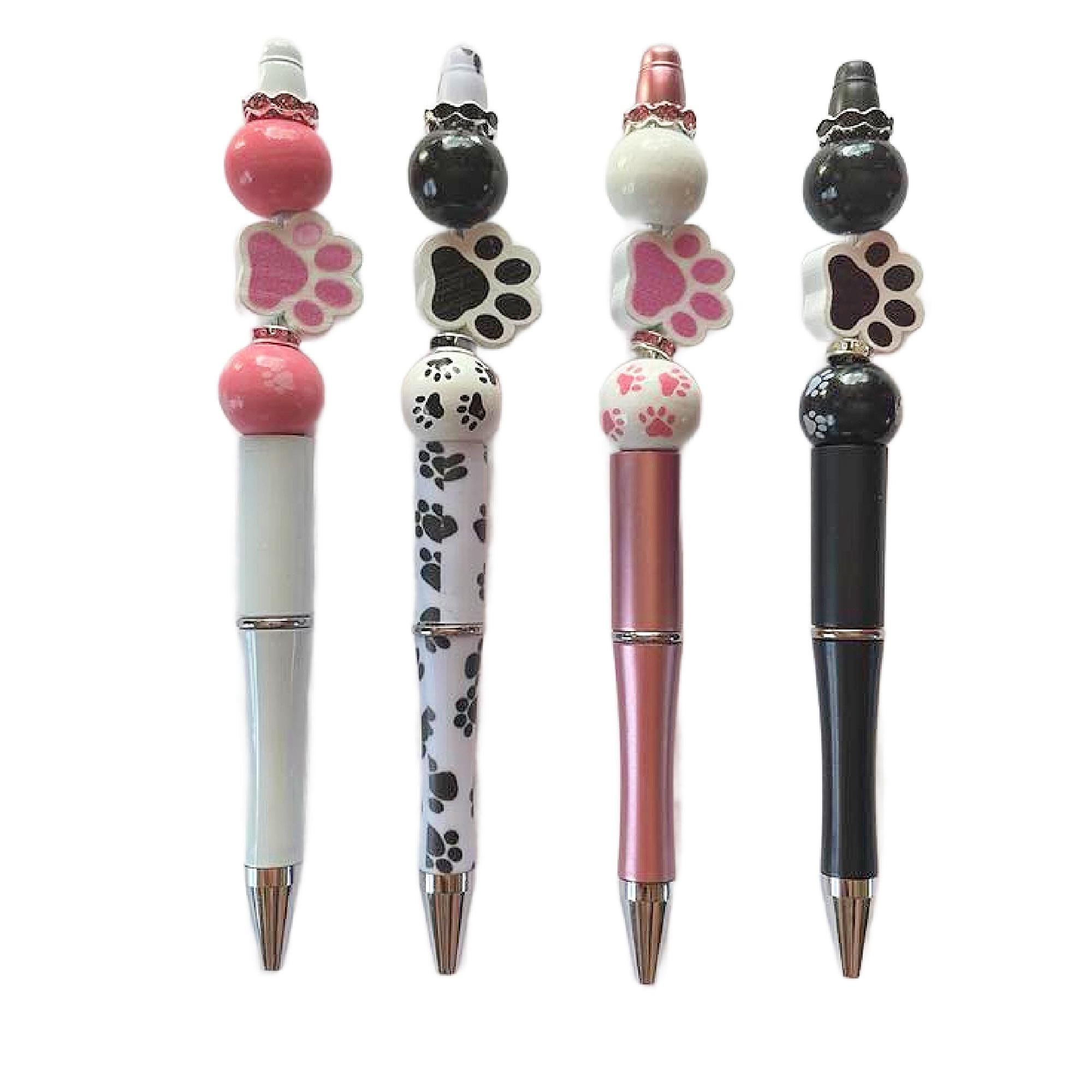 Dog Paw Print Beaded Ballpoint Pen With Refill, Dog Mom Gift, Pawprint ...