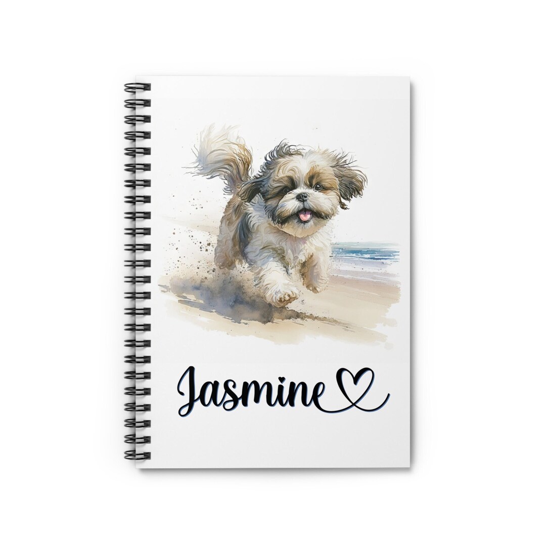 Shih Tzu Beach Personalized Spiral Notebook, Shih Tzu Personalized ...