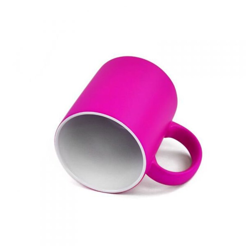 Fluorescent Pink Personalized Mug Add Your Own Image/text - Etsy