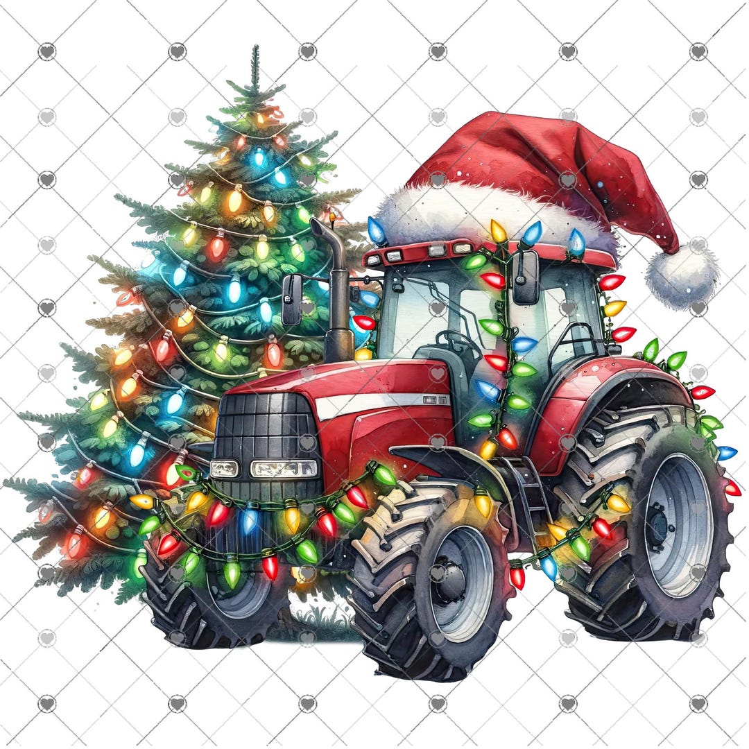 Christmas Tractor Sublimation Transfer, Printed, Red Tractor ...