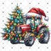 Christmas Tractor Sublimation Transfer, Printed, Red Tractor ...