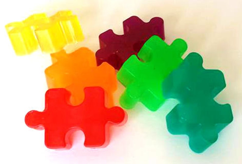 Puzzle Pieces Soap Puzzle Soaps Set of 4 Birthday Party | Etsy