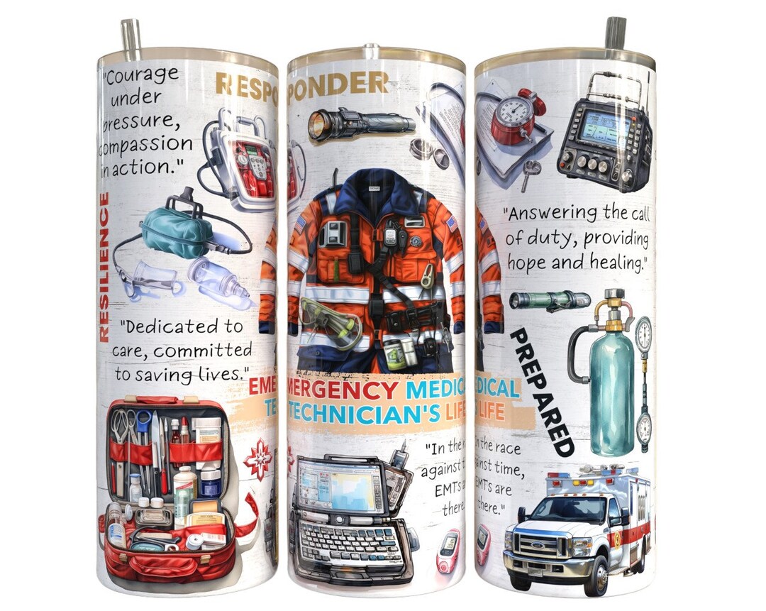 EMT Life Tumbler Sublimation Wrap, First Responder Paramedic Tumbler ...