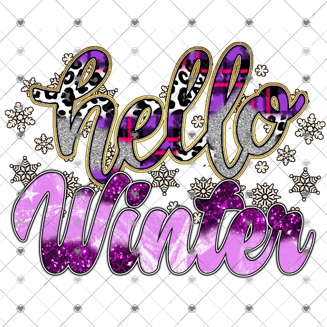 Hello Winter Sublimation Transfer, Christmas Printed Sub Transfer ...