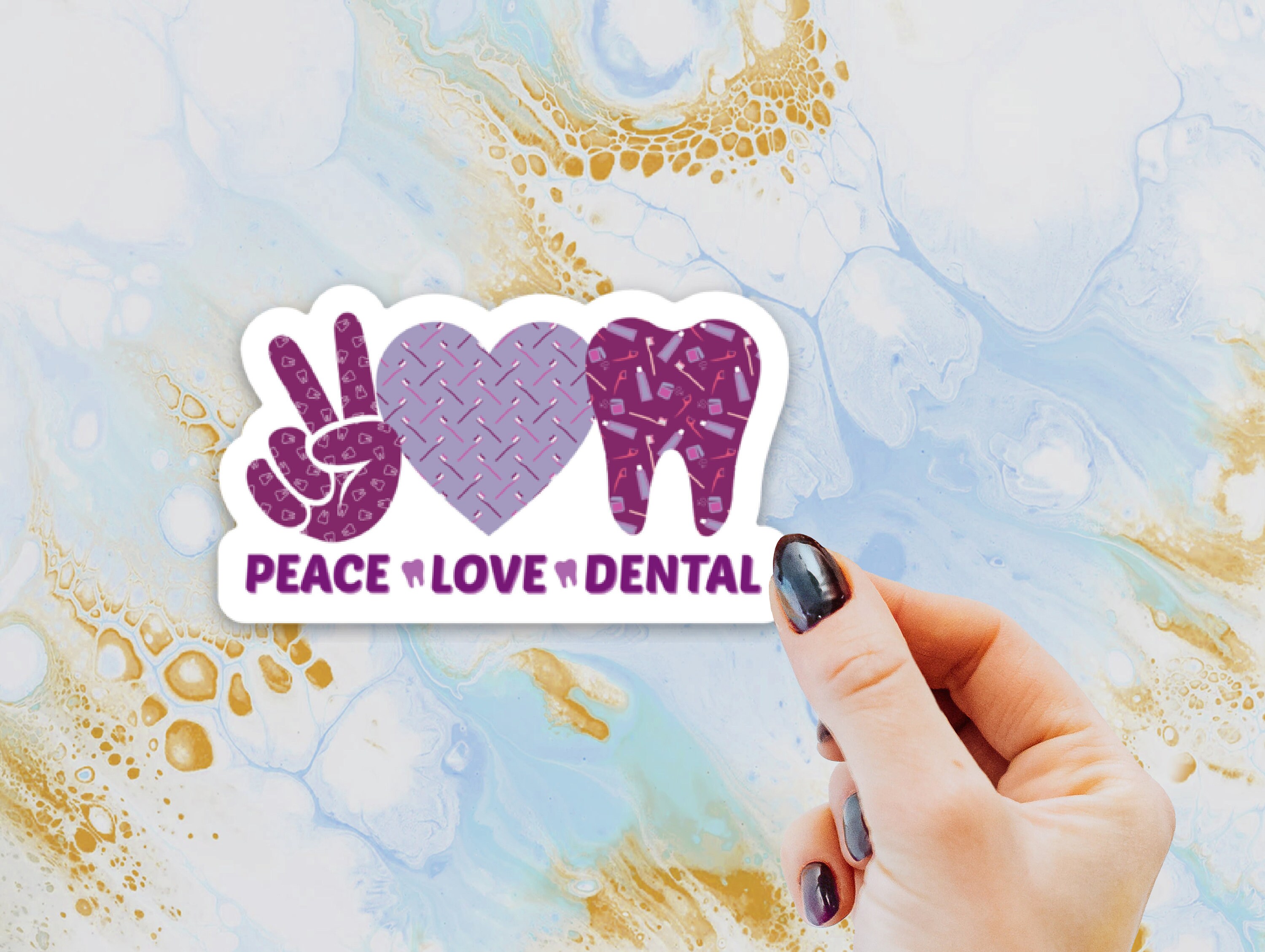 Peace Love Dental MINI Sticker Tooth Laptop Sticker Water | Etsy
