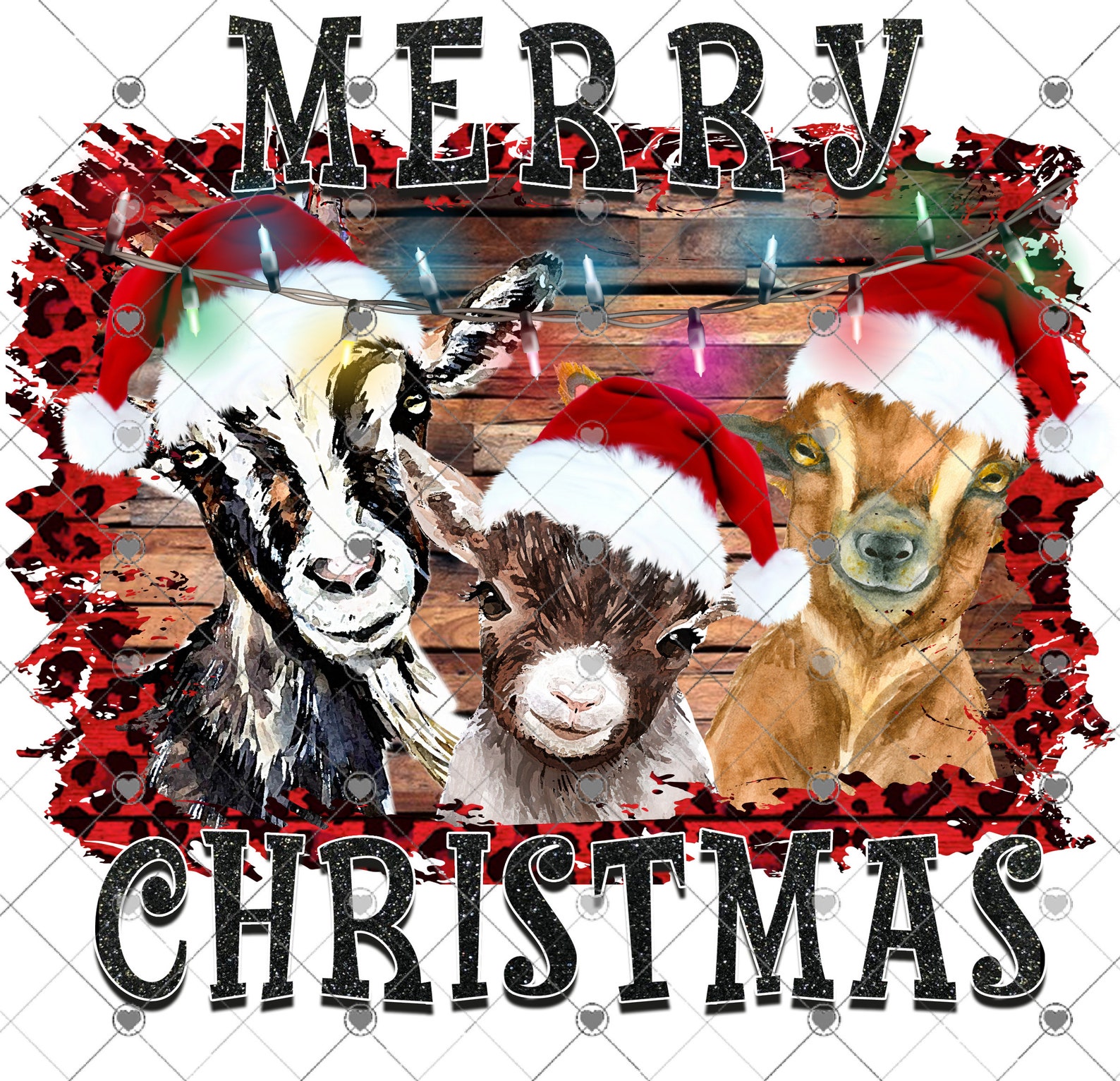 Goats Merry Christmas Sublimation Transfer Goat Transfer - Etsy