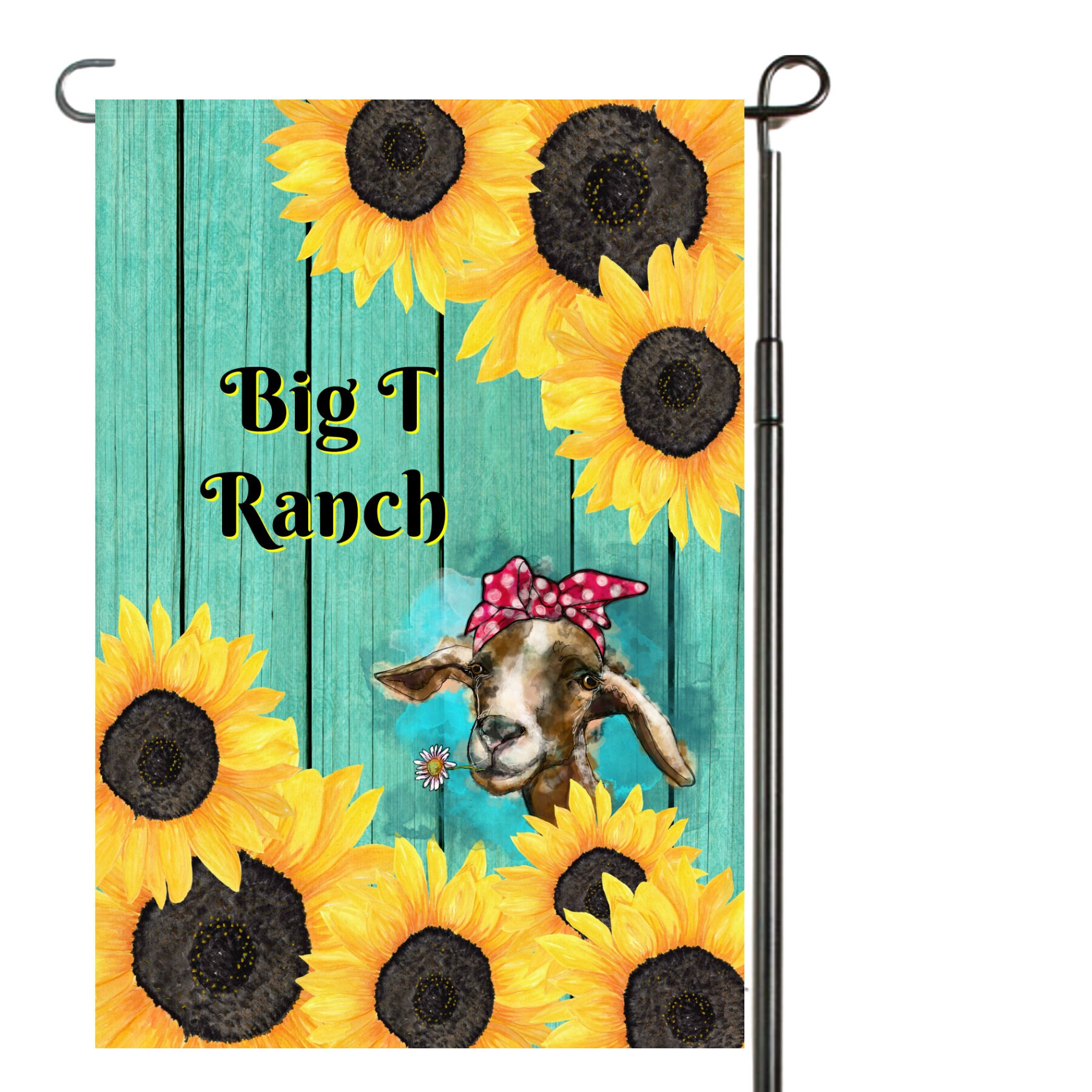Goat Sunflower Garden Flag, Personalized, Flag, Name Garden Flag, Goat ...