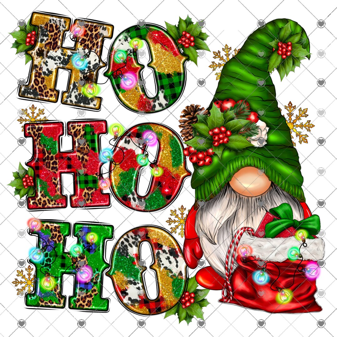 Ho Ho Ho Gnome Christmas Sublimation Transfer, Ready to Press ...