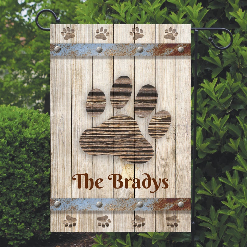 Pet Garden Flag, Personalized, Paw Print Garden Flag, Dog Garden Flag ...