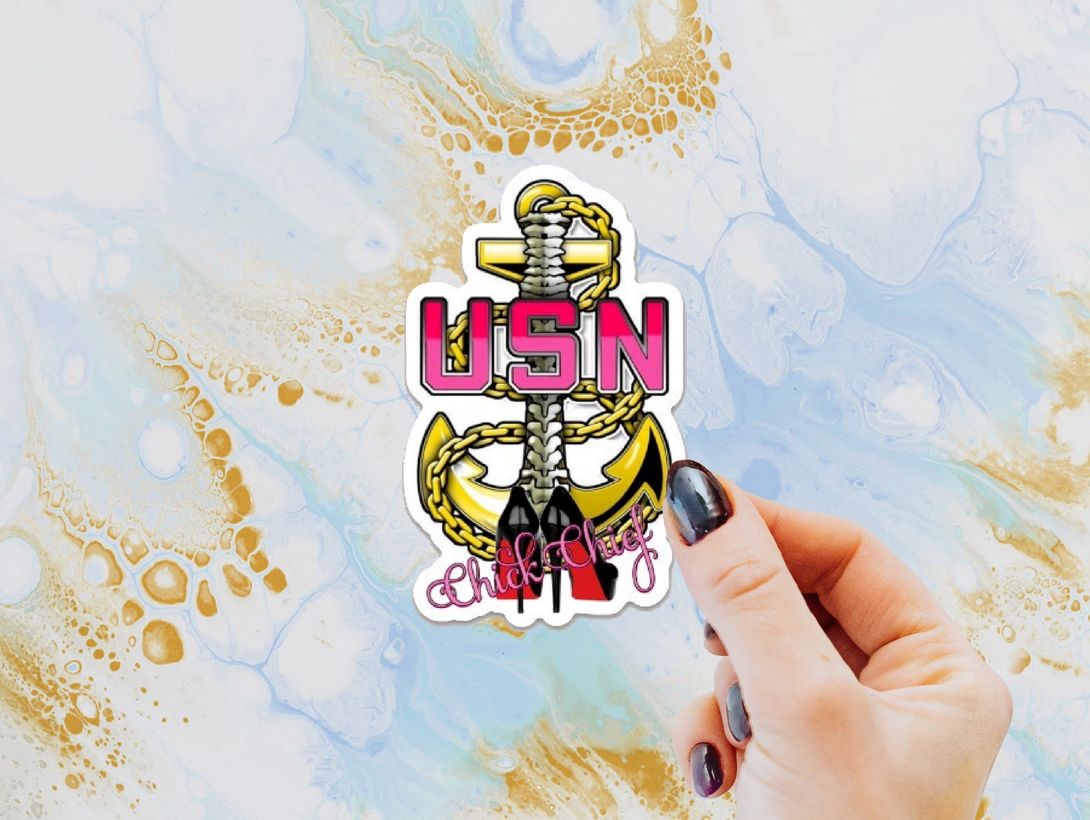 Chick Chief CPO Sticker, Chief Petty Officer, Navy Ladies, U.S. Navy ...