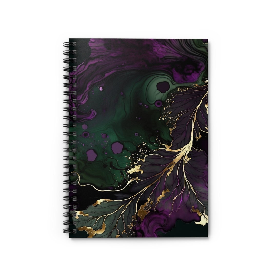 Paint Pour Look Spiral Notebook Ruled Lines Journal Notebook Stationary ...