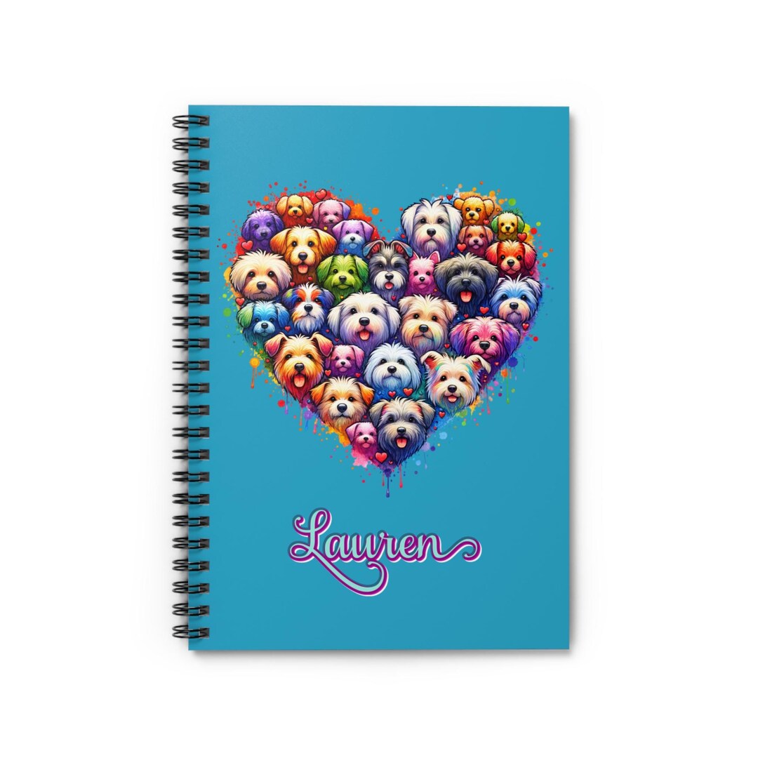 Dogs Heart Spiral Notebook - Dog Mom Journal - New Dog Owner Notebook ...